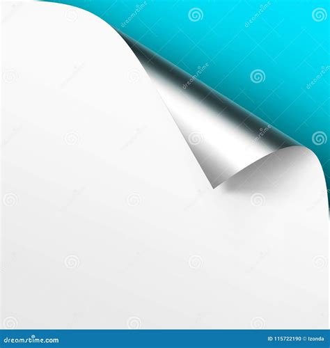 Vector La Esquina Encrespada De La Plata Metalizada Del Libro Blanco