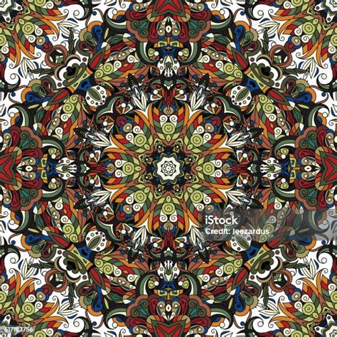 만다라 이음새 없는 패턴 빈티지 벡터 화사한 장식 손 드로잉 배경기술 0명에 대한 스톡 벡터 아트 및 기타 이미지 0명 고풍스런 곡선 Istock