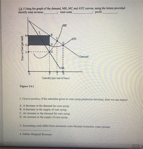 Solved Using The Graph Of The Demand MR MC And ATC Chegg
