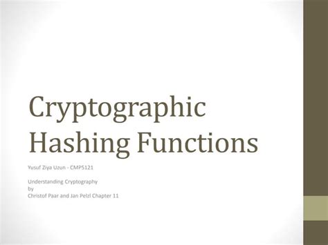 Cryptographic Hashing Functions Pptx