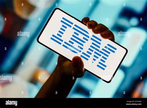 In This Photo Illustration The International Business Machines IBM Logo Is Displayed On A
