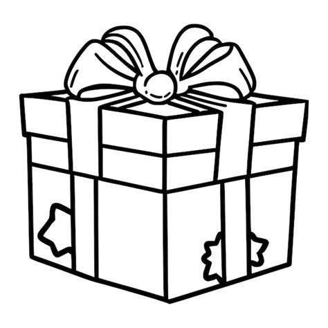 어린이를 위한 선물 상자 색칠 공부 페이지 프리미엄 벡터