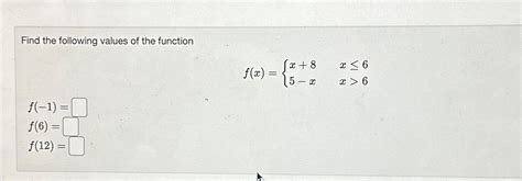 solved find the following values of the
