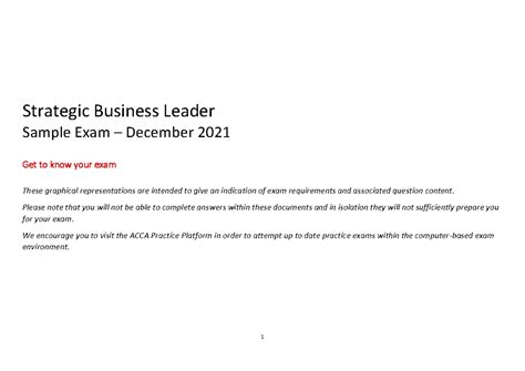 Sbl Sd21 Qs Sbl Questions Strategic Business Leader Sample Exam