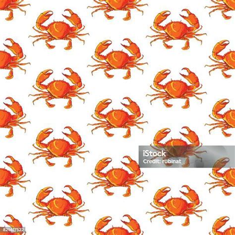 예쁜 오렌지 게 귀여운 원활한 패턴에 의하여 이루어져 있다 갈고리 발톱에 대한 스톡 벡터 아트 및 기타 이미지 갈고리 발톱