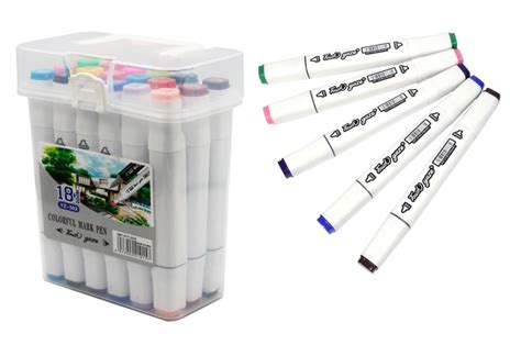 Маркеры Touch 18 Цветов Набор Двусторонних Маркеров для Скетчинга на Спиртовой Основе