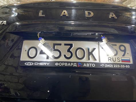 #10 Светодиодная подсветка номера — Lada Гранта (2G) FL, 1,6 л, 2022 ...