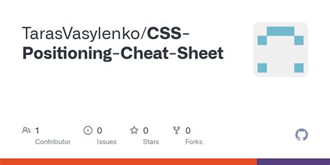 GitHub TarasVasylenko CSS Positioning Cheat Sheet