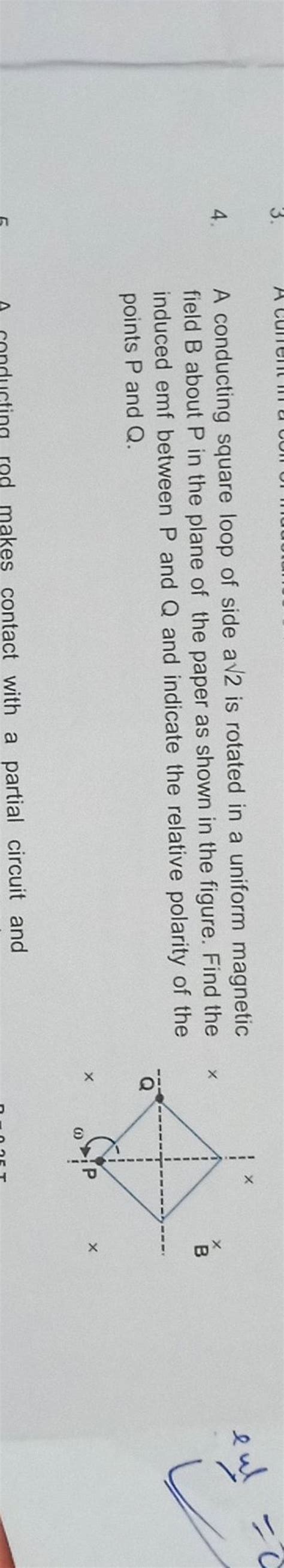 A Conducting Square Loop Of Side A Is Rotated In A Uniform Magnetic
