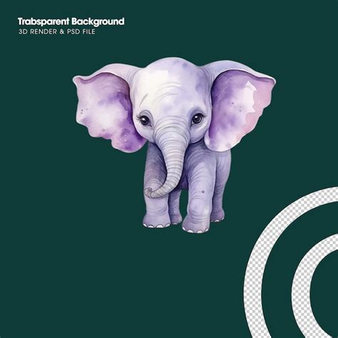 Premium Psd Psd Elephant Cute Illustration
