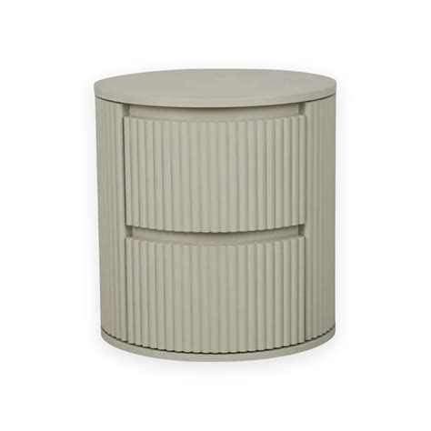 Benjamin Ripple Round Bedside Table Putty Clu Living Pty Ltd