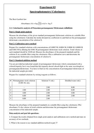 Experiment 5 PS 2018 048 CHEM 22571 Experiment Number 08 Experiment Title Ion Exchange