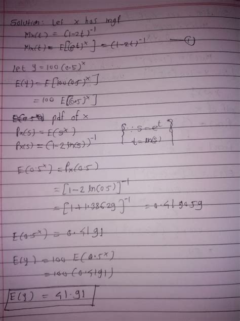 If The Moment Generating Function Of X Is 11−2t Find The Expected