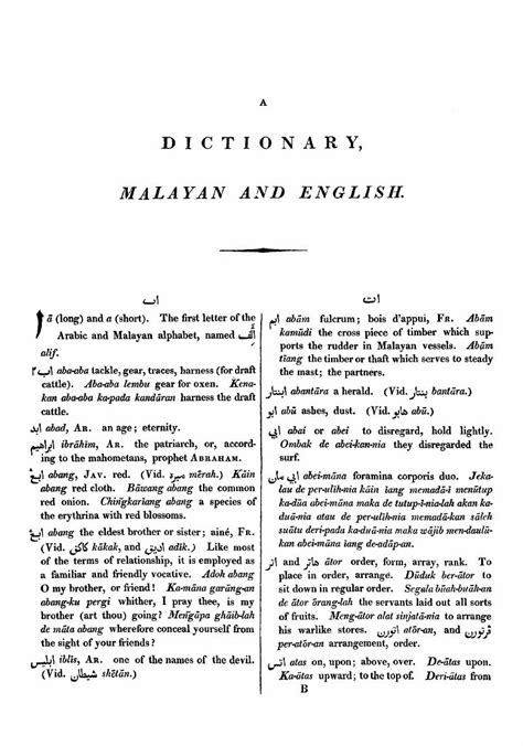 A A Dictionary And Grammar Of The Malayan Language