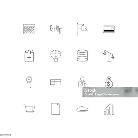 비즈니스 선형 얇은 아이콘 설정합니다 간단한 벡터 아이콘 설명 가방에 대한 스톡 벡터 아트 및 기타 이미지 가방 균형 기 Istock