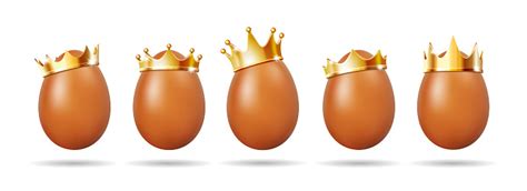 디자인 전단지 기업 템플릿 브로셔를 위한 황금 왕관이 있는 현실적인 계란 세트 왕관에 대한 스톡 벡터 아트 및 기타 이미지 왕관 3차원 형태 대관식 Istock