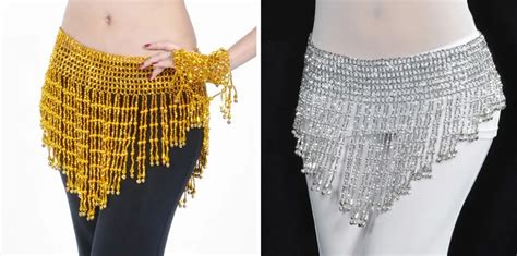 Women Bellydance Clothes Tassel Hip Scarf Belly Dance Elastic Wrapped