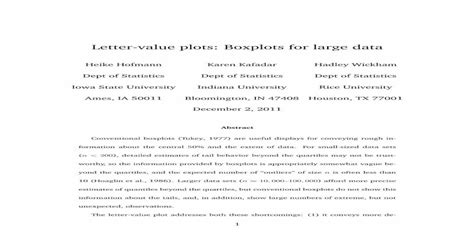 Letter Value Plots Boxplots For Large Data