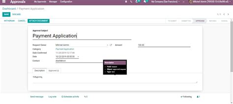 Approval Module In Odoo 13