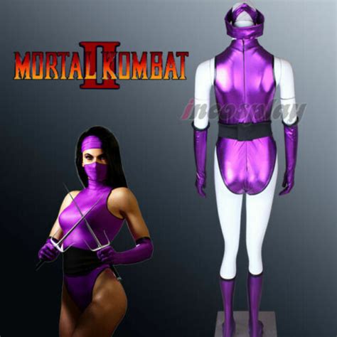 Sexy Mortal Kombat Mileena Cosplay Costume Halloween Purple Jumpsuit Custom Made Ebay