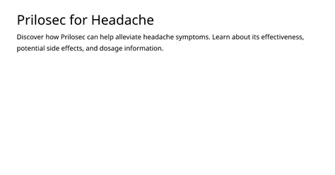 Prilosec For Headache Meds Is