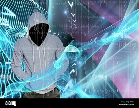 Digital Composite Of Grey Jumper Hacker With Out Face With His Hands On