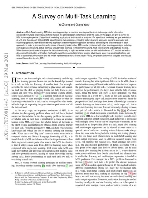 survey of multitask learning pdf artificial neural network