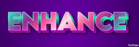 Enhance Purple Green And Pink D Text Effect Generator