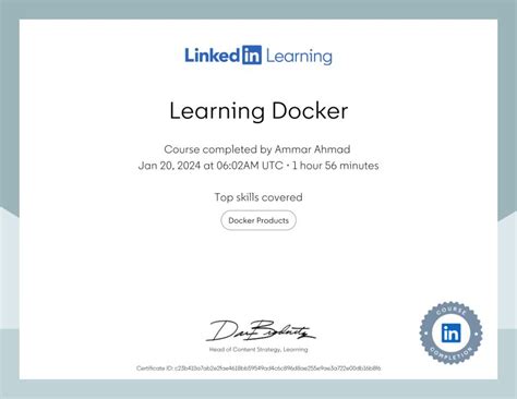 Ammar Ahmad On Linkedin Certificate Of Completion