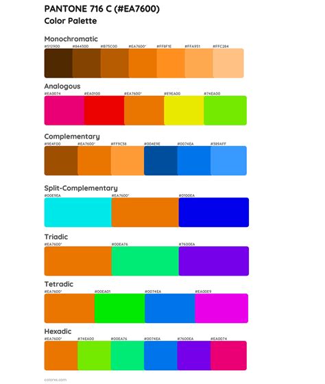 Pantone 716 C Color Palettes