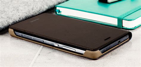 Official Huawei P Lite Flip Cover Case Brown