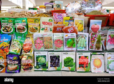 Samarkand Uzbekistan Packets Of Garden Seed For Fruit And Vegetables On