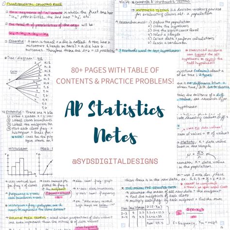 Ap Statistics Notes 80 Pages Etsy