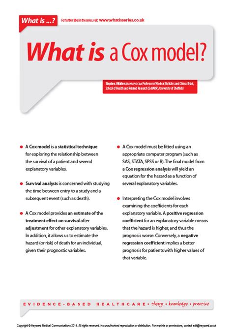 What Is A Cox Model Whatis Series