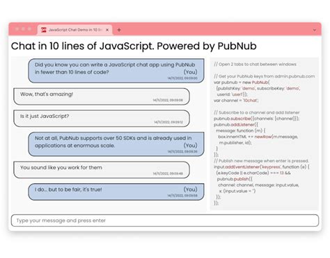 Build A Chat Application In Javascript In 10 Lines Pubnub