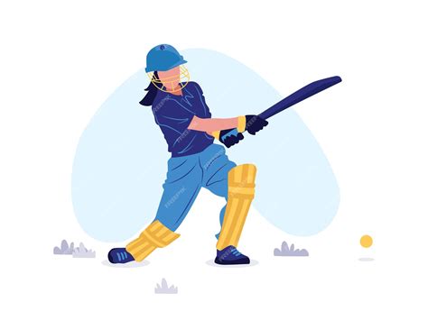 Premium Vector Girl Playing Cricket