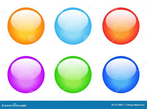 Set Of Glassy Buttons Stock Illustration Illustration Of Orange 6714861