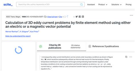 Calculation Of 3d Eddy Current Problems By Finite Element Method Using Either An Electric Or A