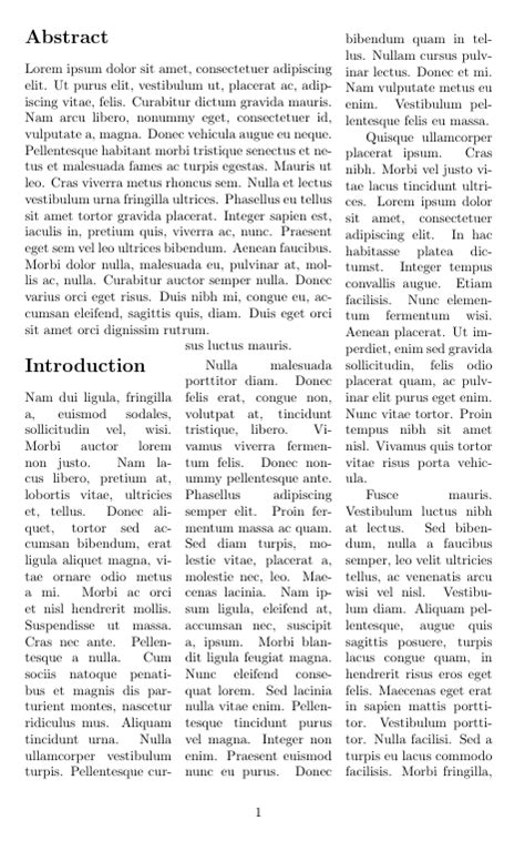 Multicol Latex Three Column Layout Merging Two Of Them At The