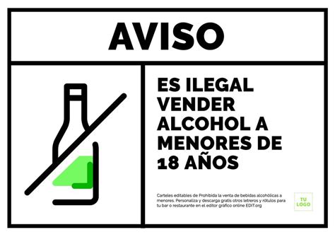 Carteles Editables De Prohibida La Venta De Bebidas Alcoholicas A