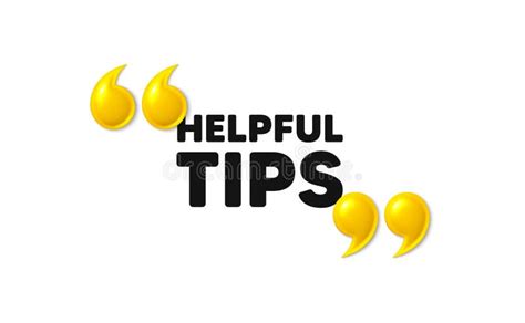 Helpful Tips Symbol Education Faq Sign 3d Quotation Marks Vector