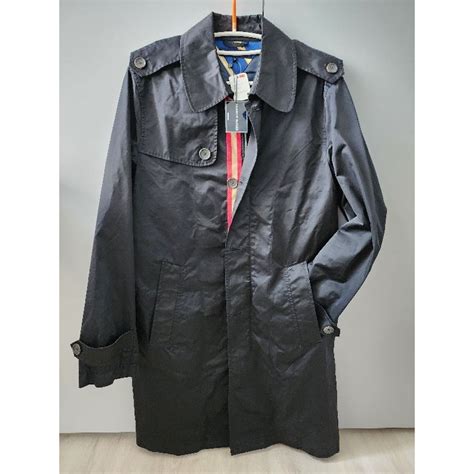 吊牌未拆 Tommy Hilfiger 黑色風衣外套 蝦皮購物