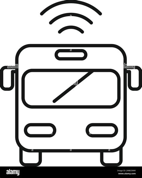 Bus Road Sensor Icon Outline Vector Alert Care Control System Safety