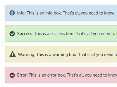Pure CSS Alerts Info Success Warning Error By Seb Kay On Dribbble
