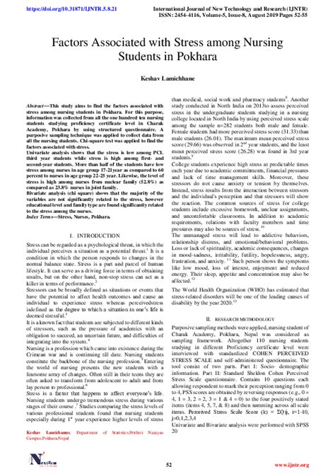 Pdf Factors Associated With Stress Among Nursing Students In Pokhara