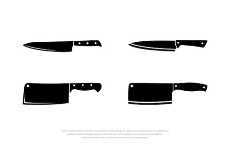 Juego De Cuchillos De Cocina Vector De Plantilla De Diseño De Iconos