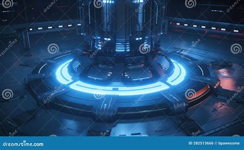 Power Unleashed Dynamic Blue Glow Of An Operating Nuclear Reactor Core Generative Ai Stock