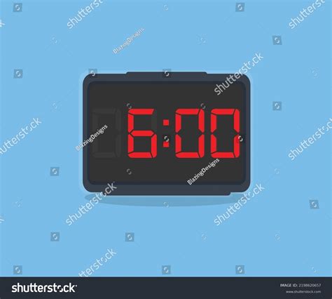 Digital Black Alarm Clock Displaying 600 Stock Vector Royalty Free