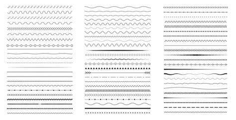 Premium Vector Lines Waves Zigzag Borders Set Of Vector Line Border Geometric Vintage Line