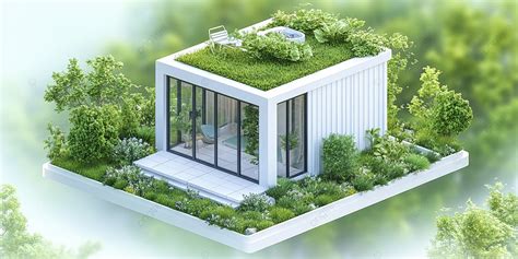 대형 창문과 녹색 지붕 초목을 갖춘 작은 집의 현대 건축 디자인 집 설계 현대의 배경 일러스트 및 사진 무료 다운로드 Pngtree